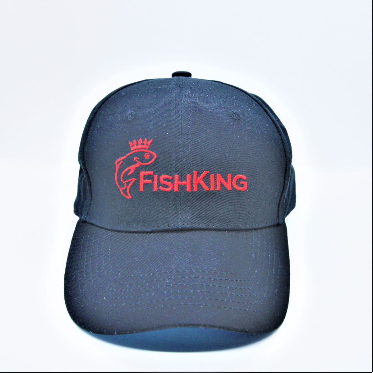 FishKing cap m/brodert logo, svart og rød- fishkingnorway